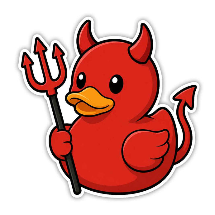 Devil Duck Cartoon Vinyl Sticker | The Original Underground