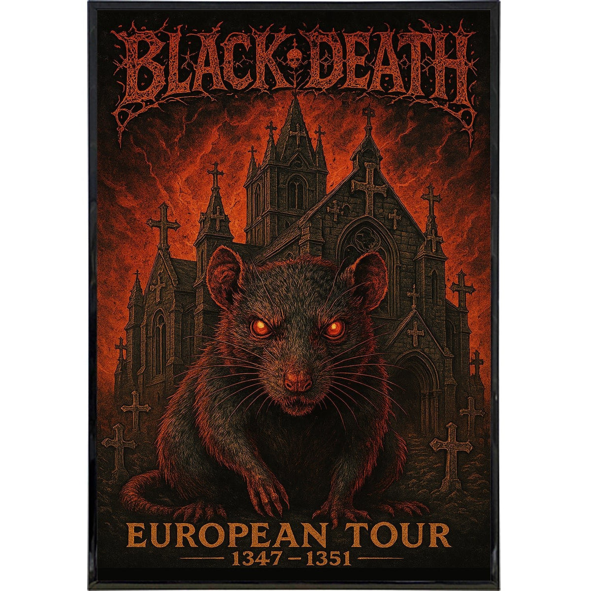 Black Death European Tour Poster Print | The Original Underground