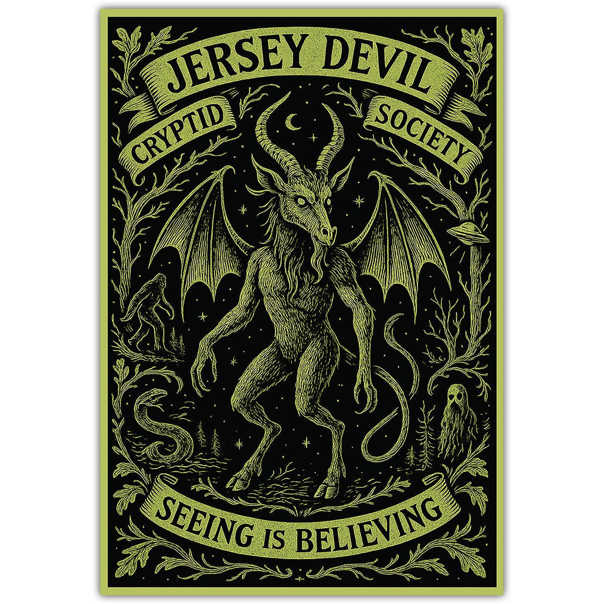 Jersey Devil Cryptid Society Sticker | The Original Underground